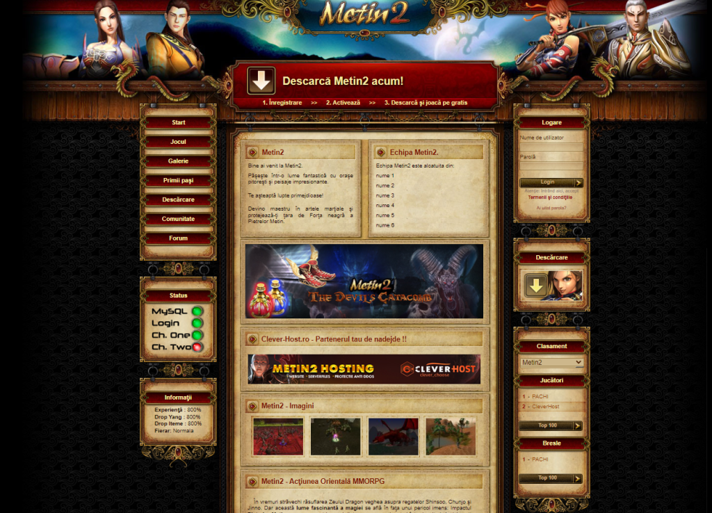 Homepage server metin2 - Blog.Clever-Host.ro