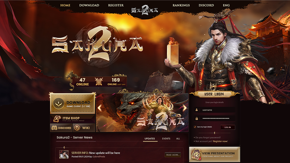 Chinese Metin2 Game Website Template – SAKURA2. - Blog.Clever-Host.ro